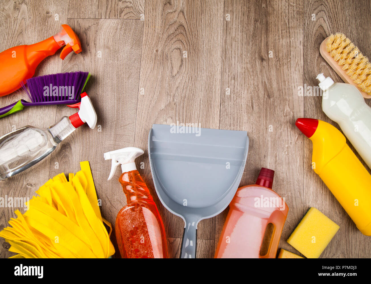 Assorted cleaning products Stock Photo - Alamy