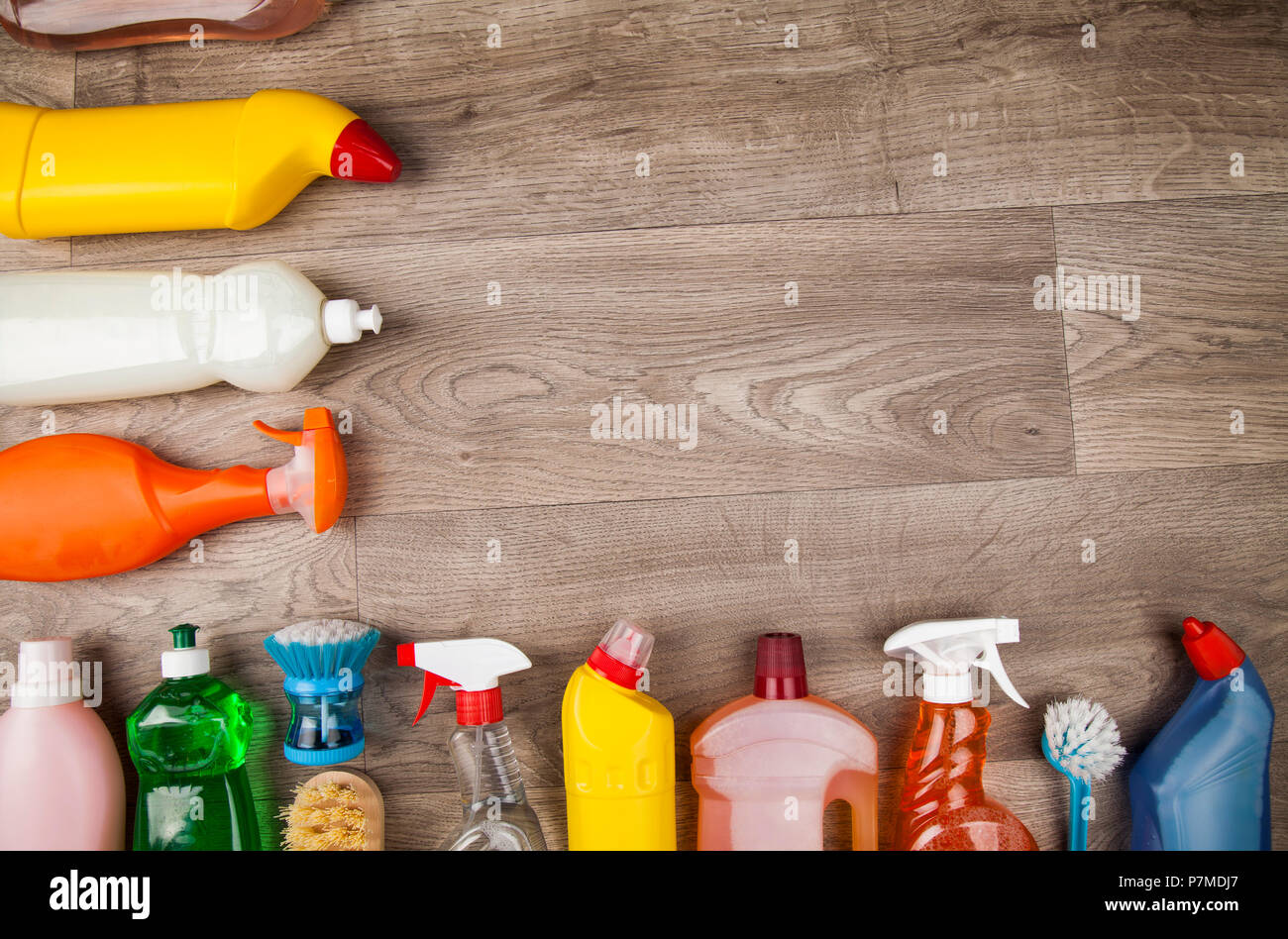 Assorted cleaning products Stock Photo - Alamy