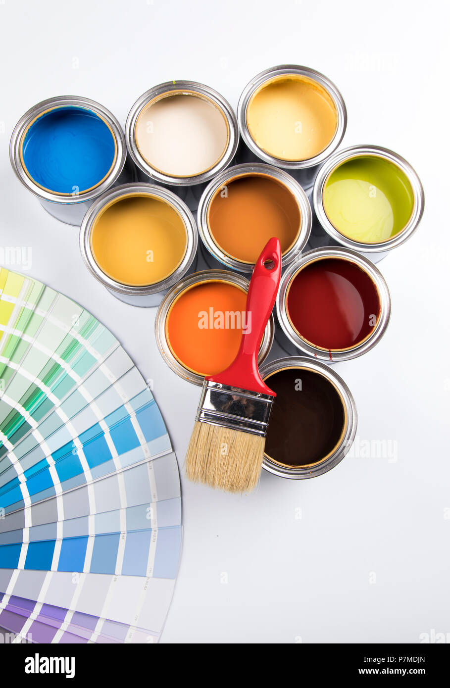 Paint cans color palette Stock Photo - Alamy