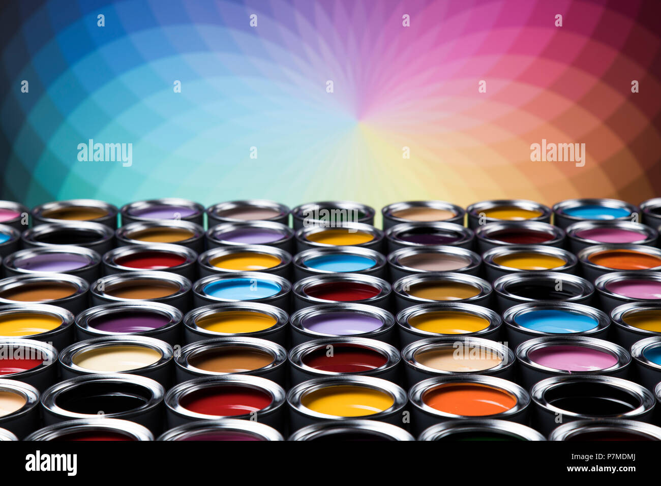 Open cans of paint Stock Photo - Alamy
