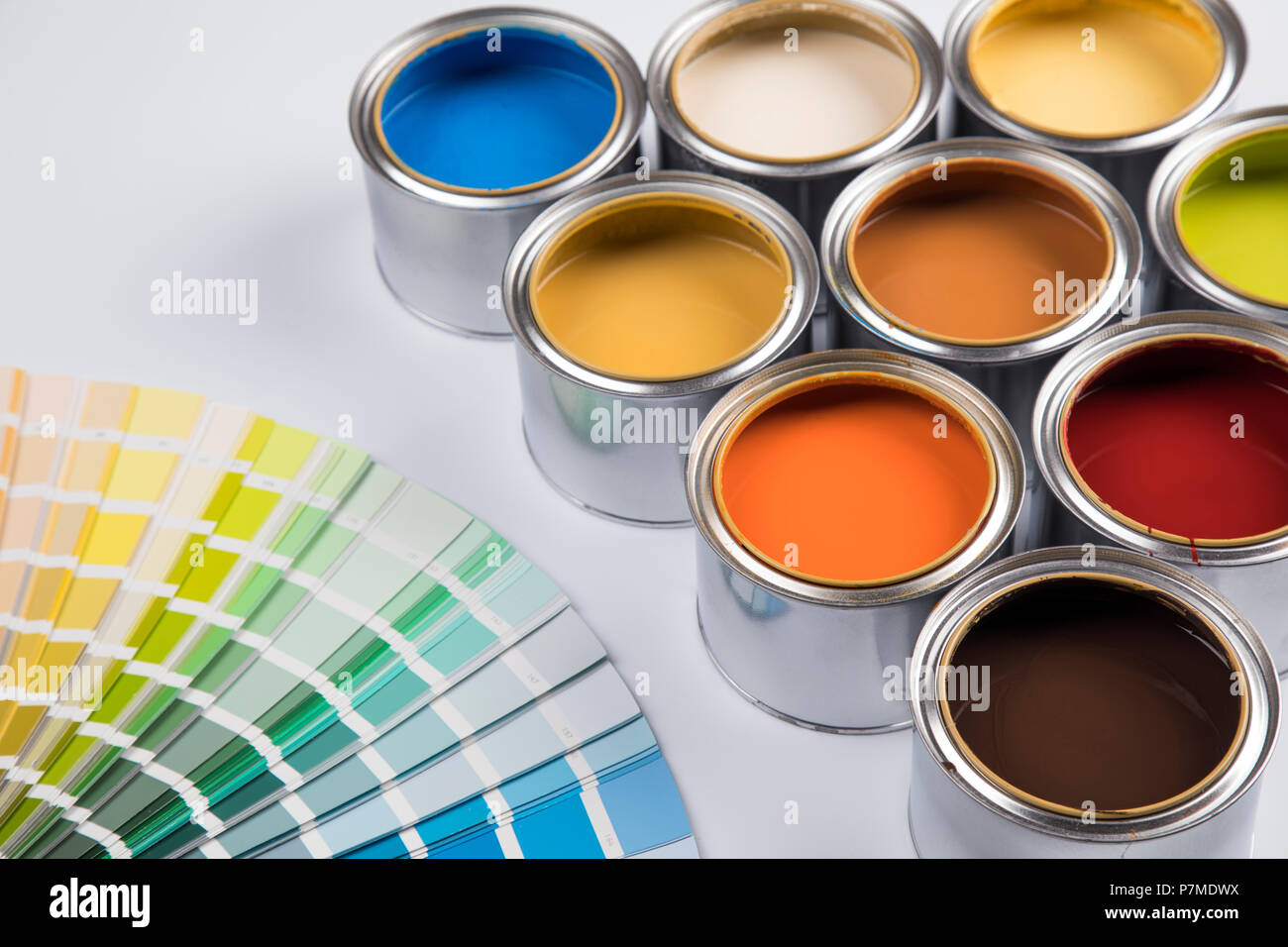 Paint cans color palette Stock Photo - Alamy