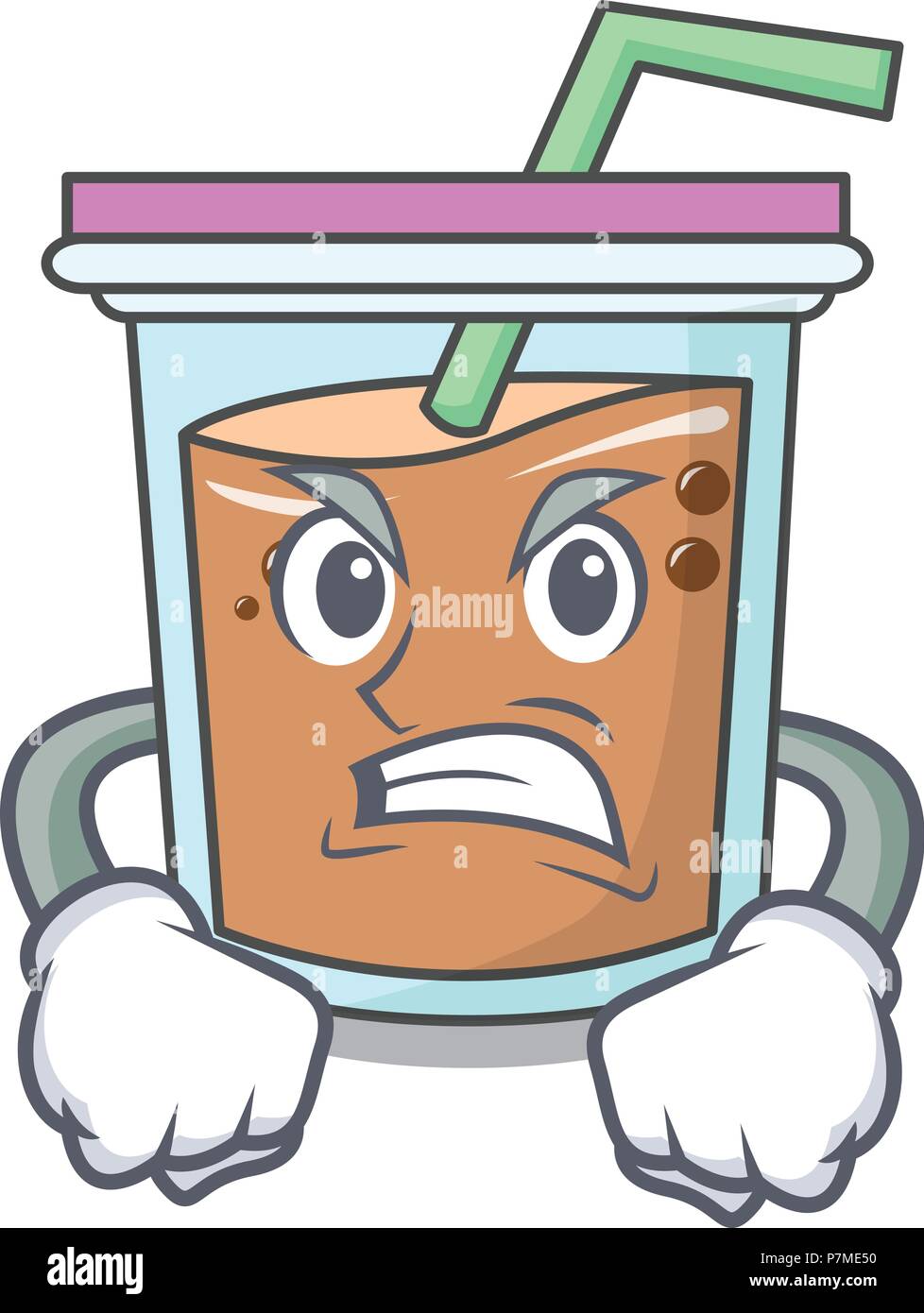 Angry bubble tea mascot cartoon vector illustration Stock Vector Image ...