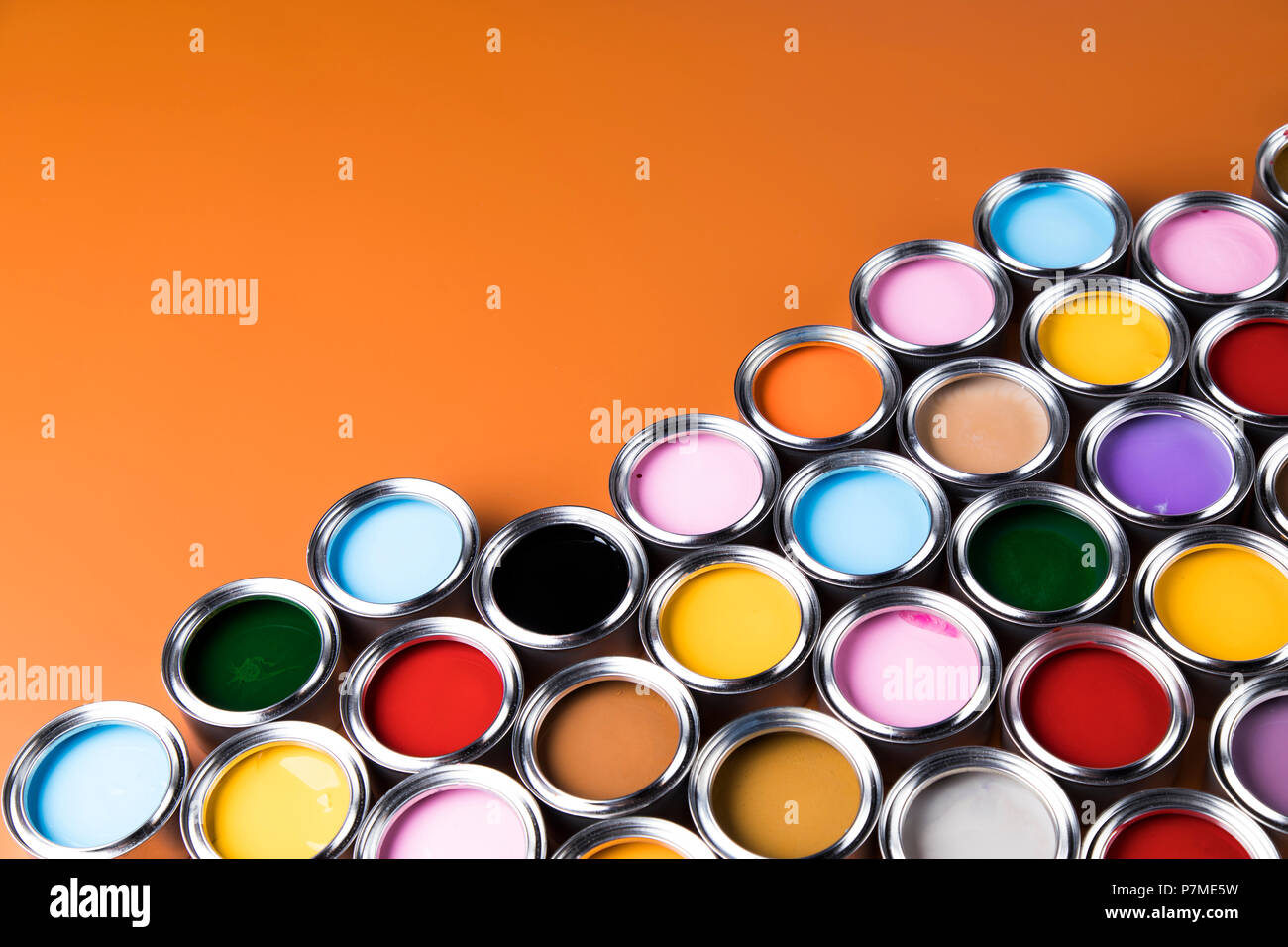 Colorful paint cans set Stock Photo - Alamy