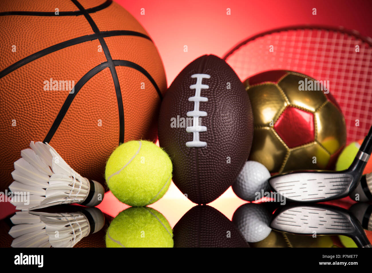 Sport equipment and balls Stock Photo - Alamy