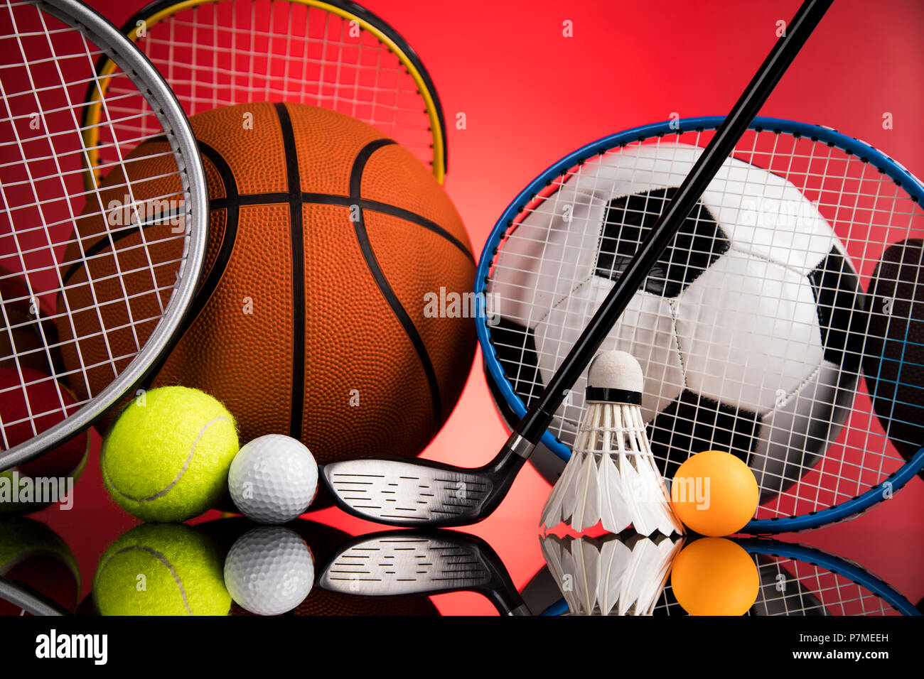 Sport equipment and balls Stock Photo - Alamy