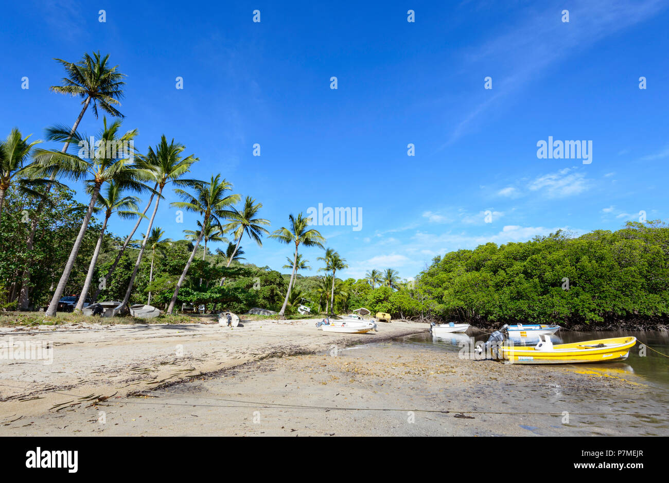 Small port of Portland Roads, Cape York Peninsula, Far North Queensland ...