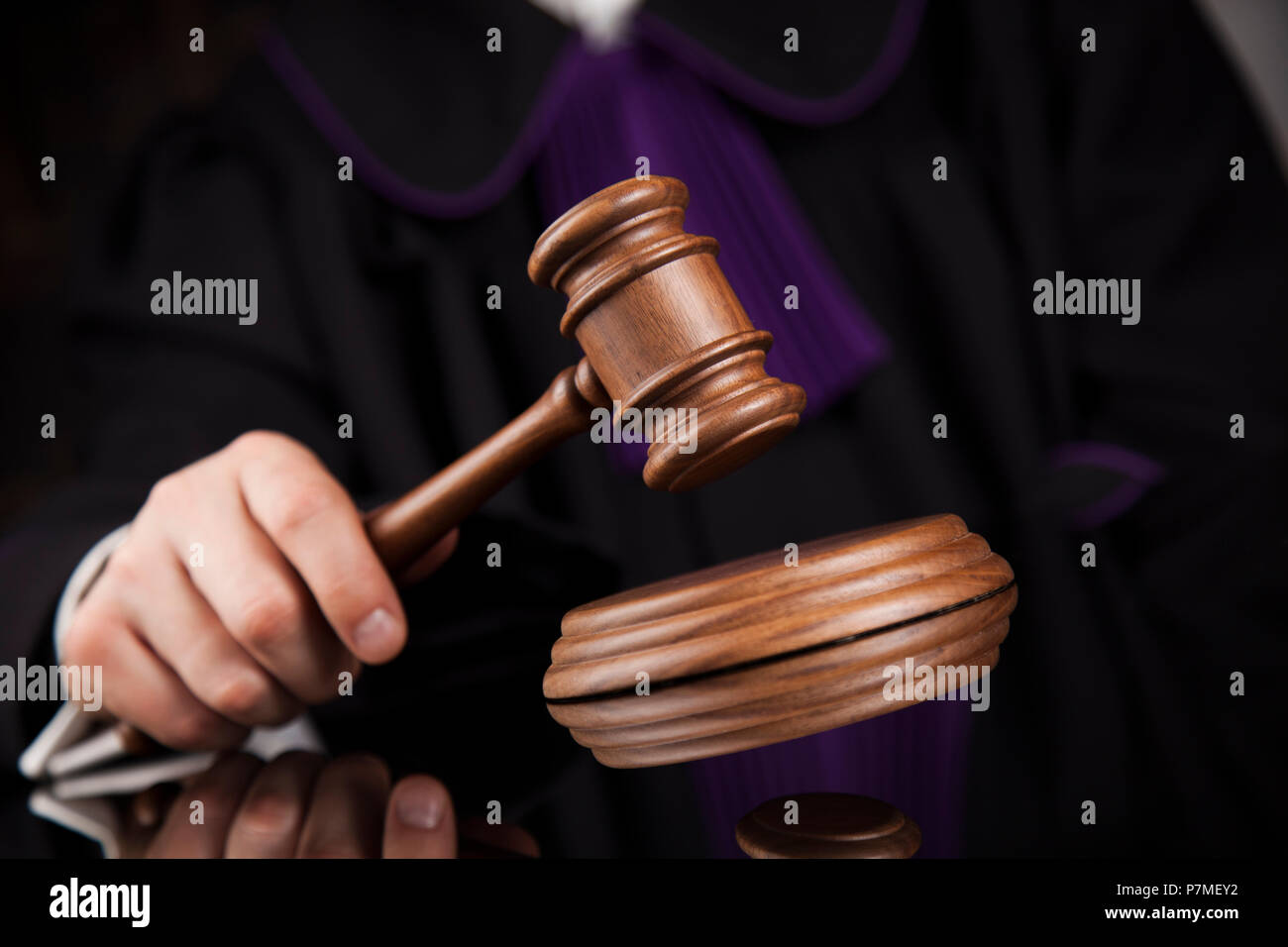 Justice and law concept. Male judge in a courtroom Stock Photo - Alamy