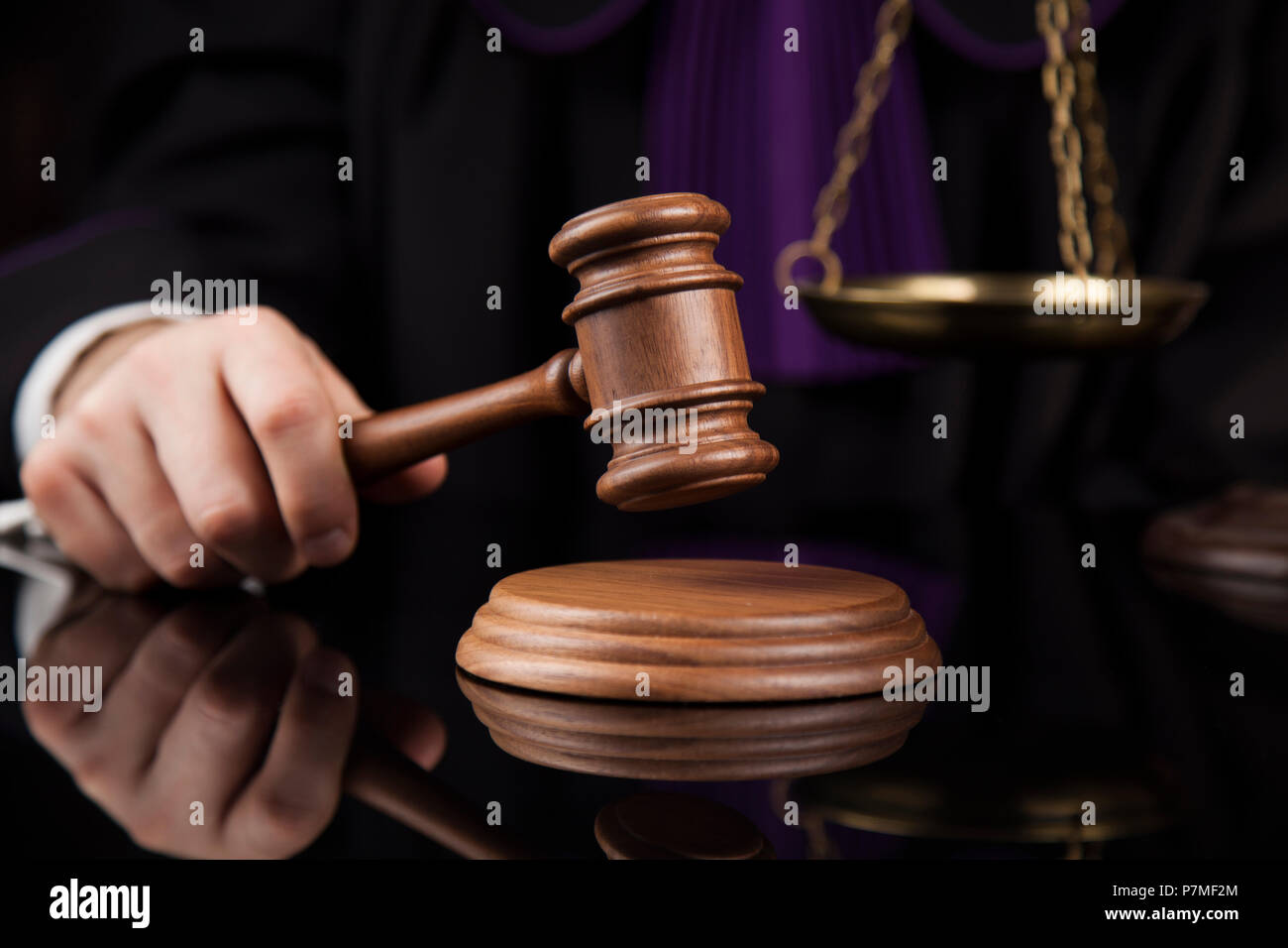 Justice and law concept. Male judge in a courtroom Stock Photo - Alamy