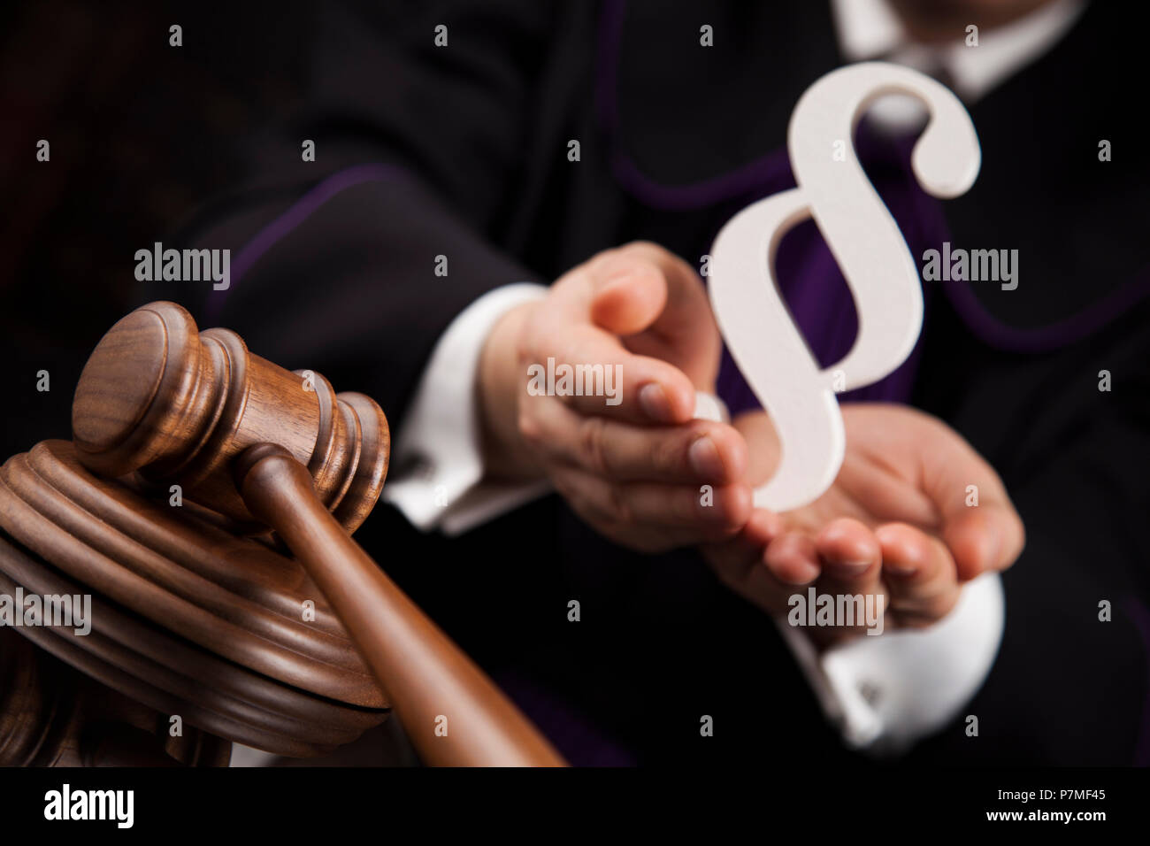 Striking mallet, Judgment concept, book background and Paragraph Stock ...