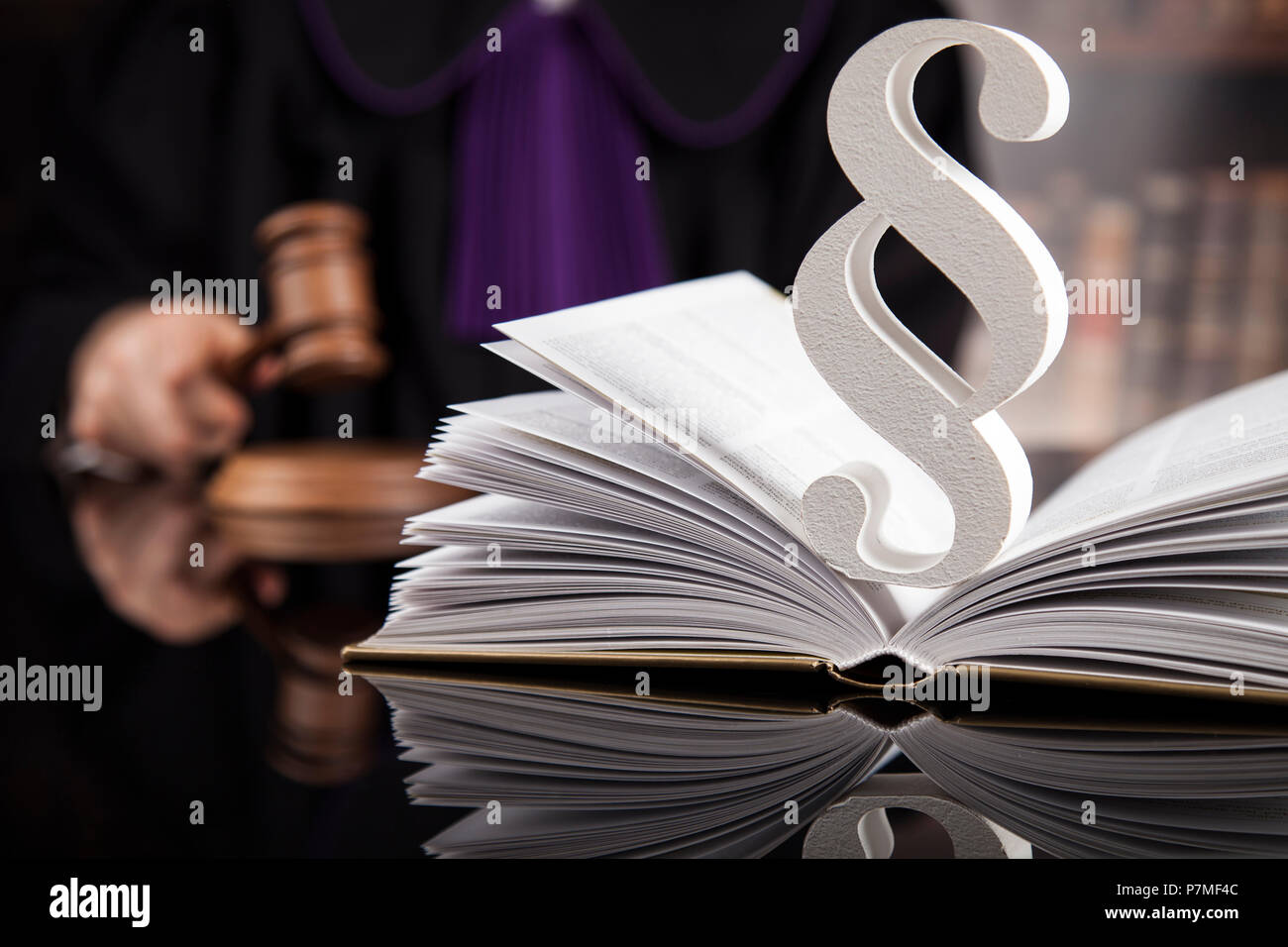 Striking mallet, Judgment concept, book background and Paragraph Stock ...