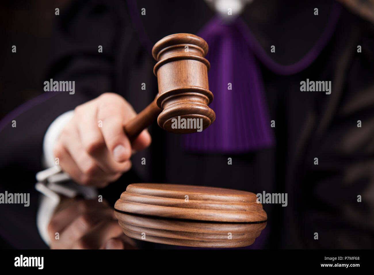 Justice and law concept. Male judge in a courtroom Stock Photo - Alamy