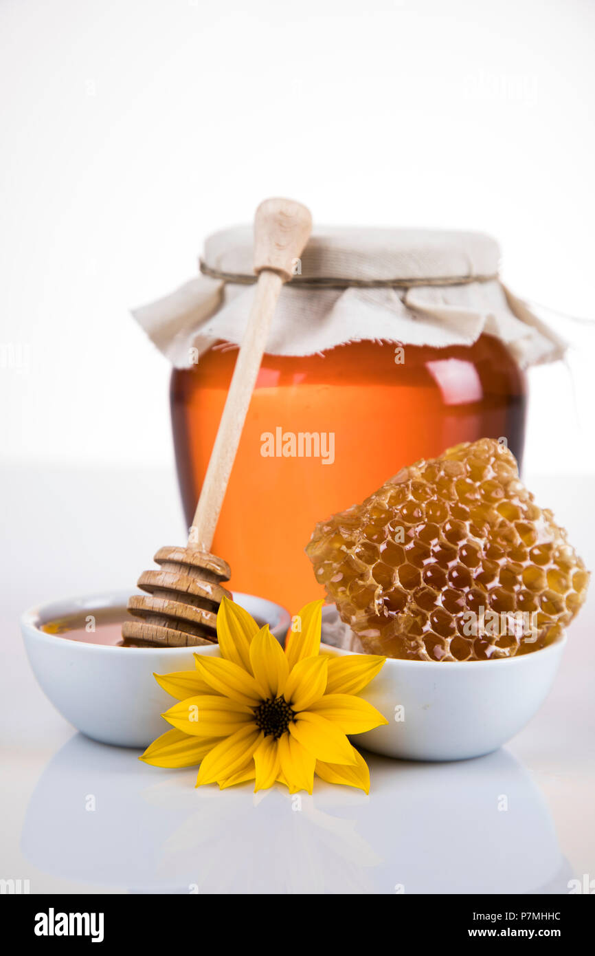 Flower, Sweet honey on white background Stock Photo - Alamy