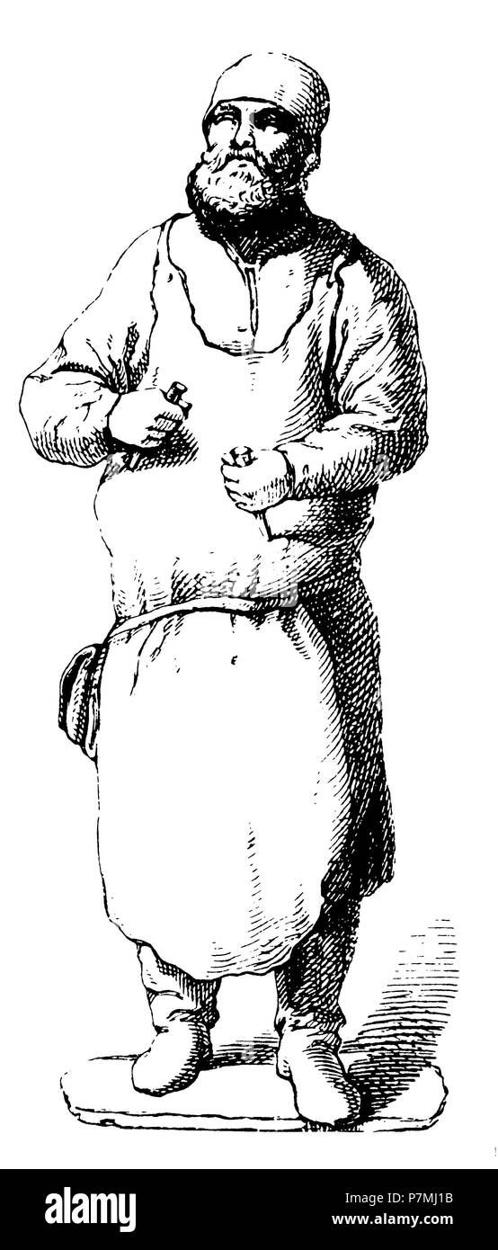 Peter Vischer. Portrait picture of the Sebaldus grave, 1889 Stock Photo ...