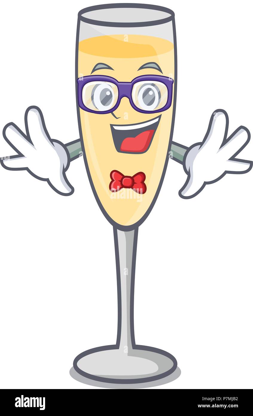 Geek champagne character cartoon style Stock Vector Image & Art - Alamy