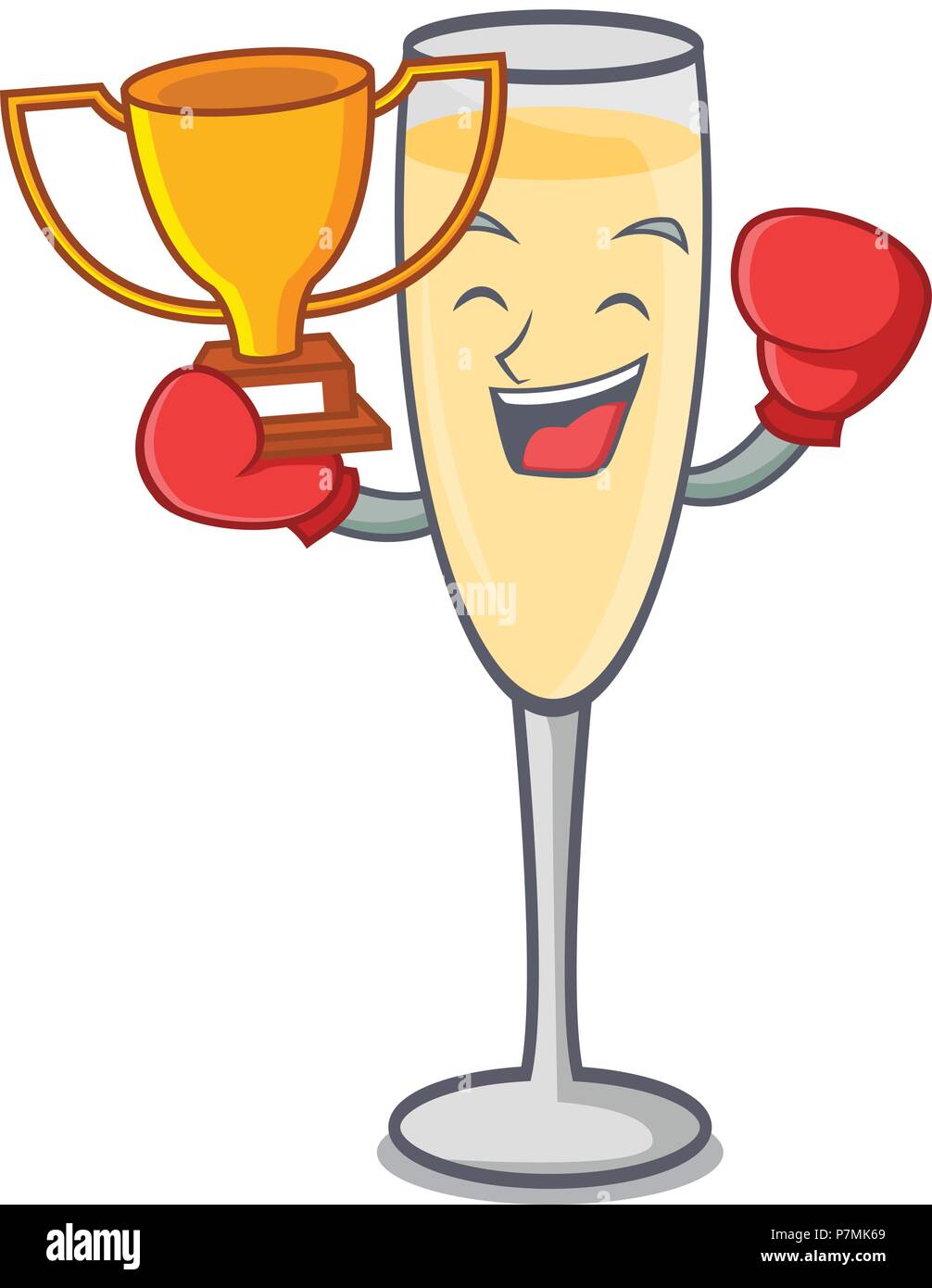 Boxing winner champagne mascot cartoon style Stock Vector Image & Art ...