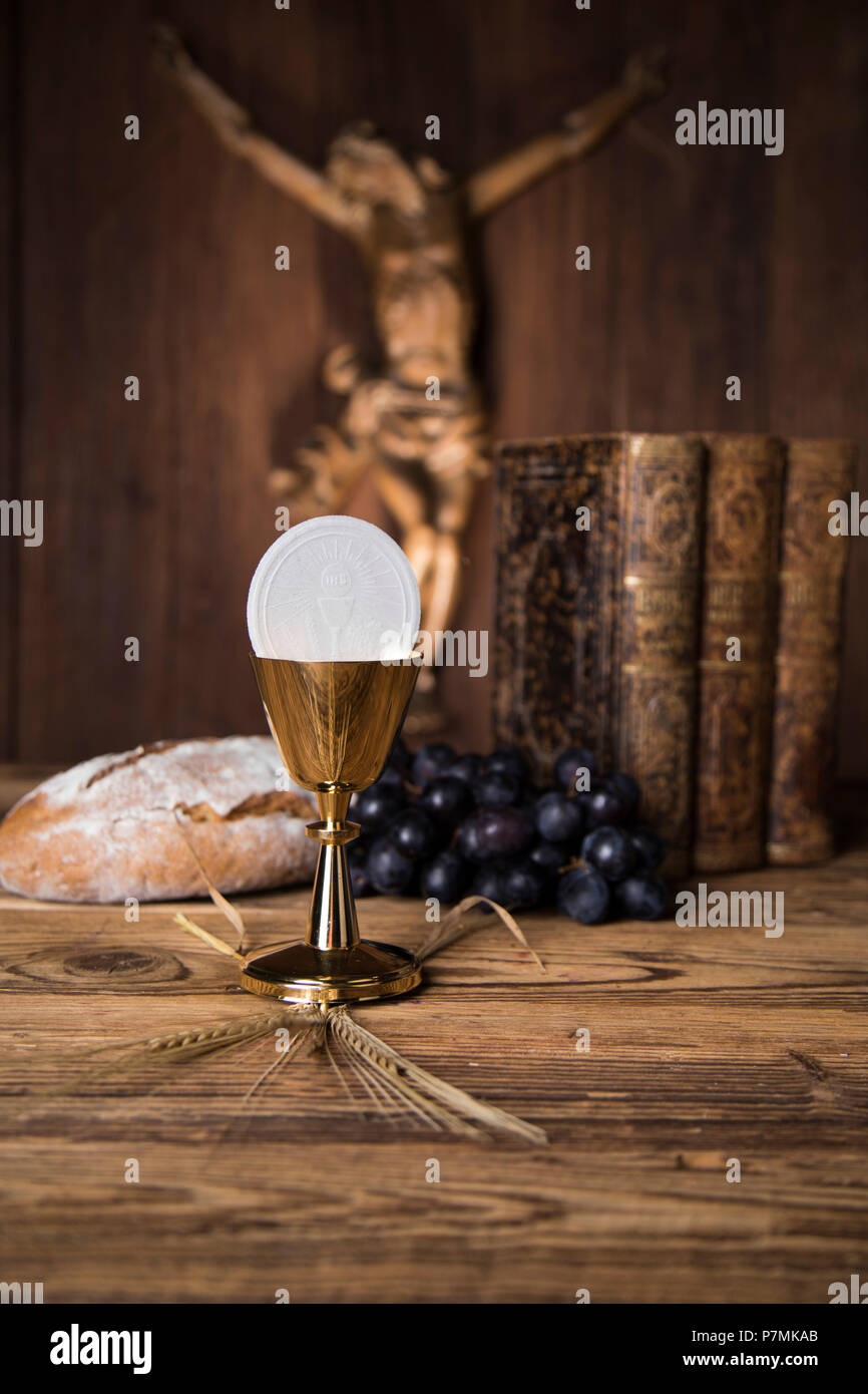 Symbol christianity religion, communion background Stock Photo - Alamy