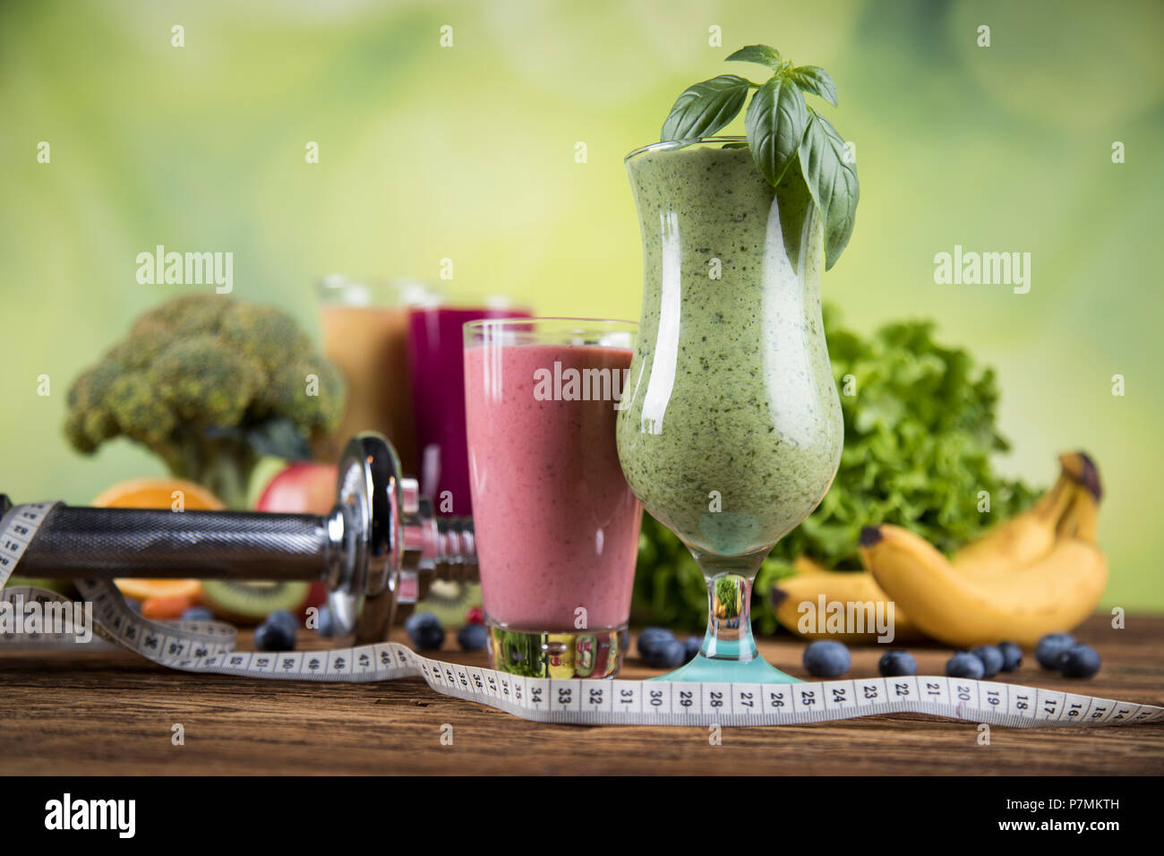Milk shakes, sport and fitness Stock Photo - Alamy