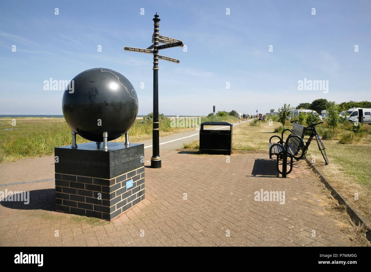 Meridian Point at the line of the Greenwich Meridian zero longitude ...