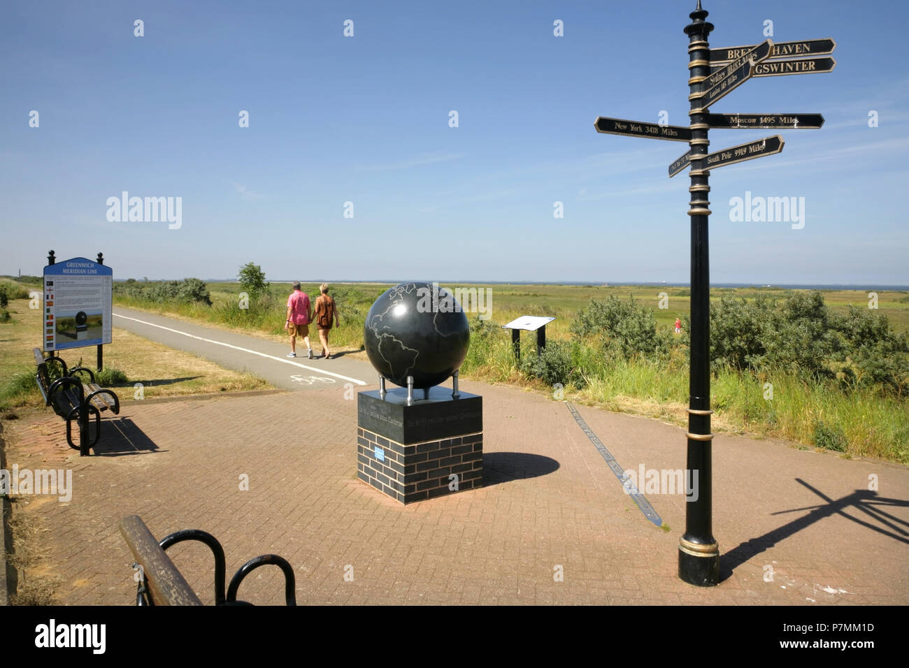 Meridian Point at the line of the Greenwich Meridian zero longitude ...