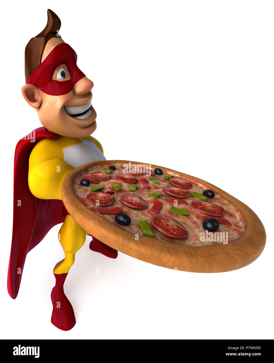 Cartoon illustration pizza super hero hi-res stock photography and ...