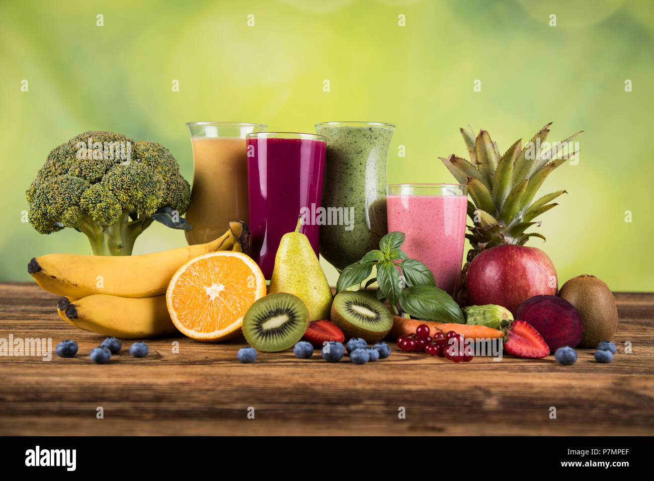 Cocktails with fresh fruits, Vitamin and Fitness Stock Photo - Alamy