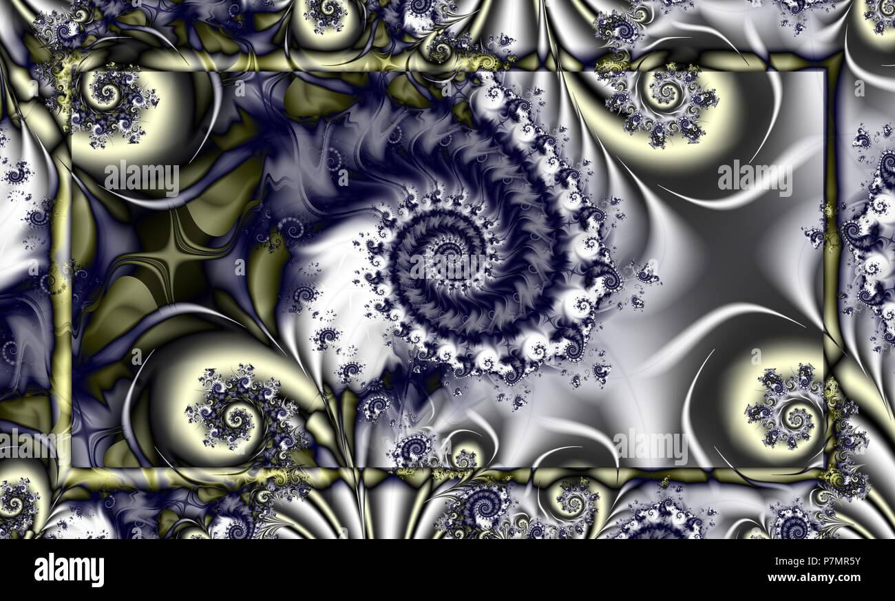 Digital fractal 3d design fractal picture in the frame consisting of hi ...