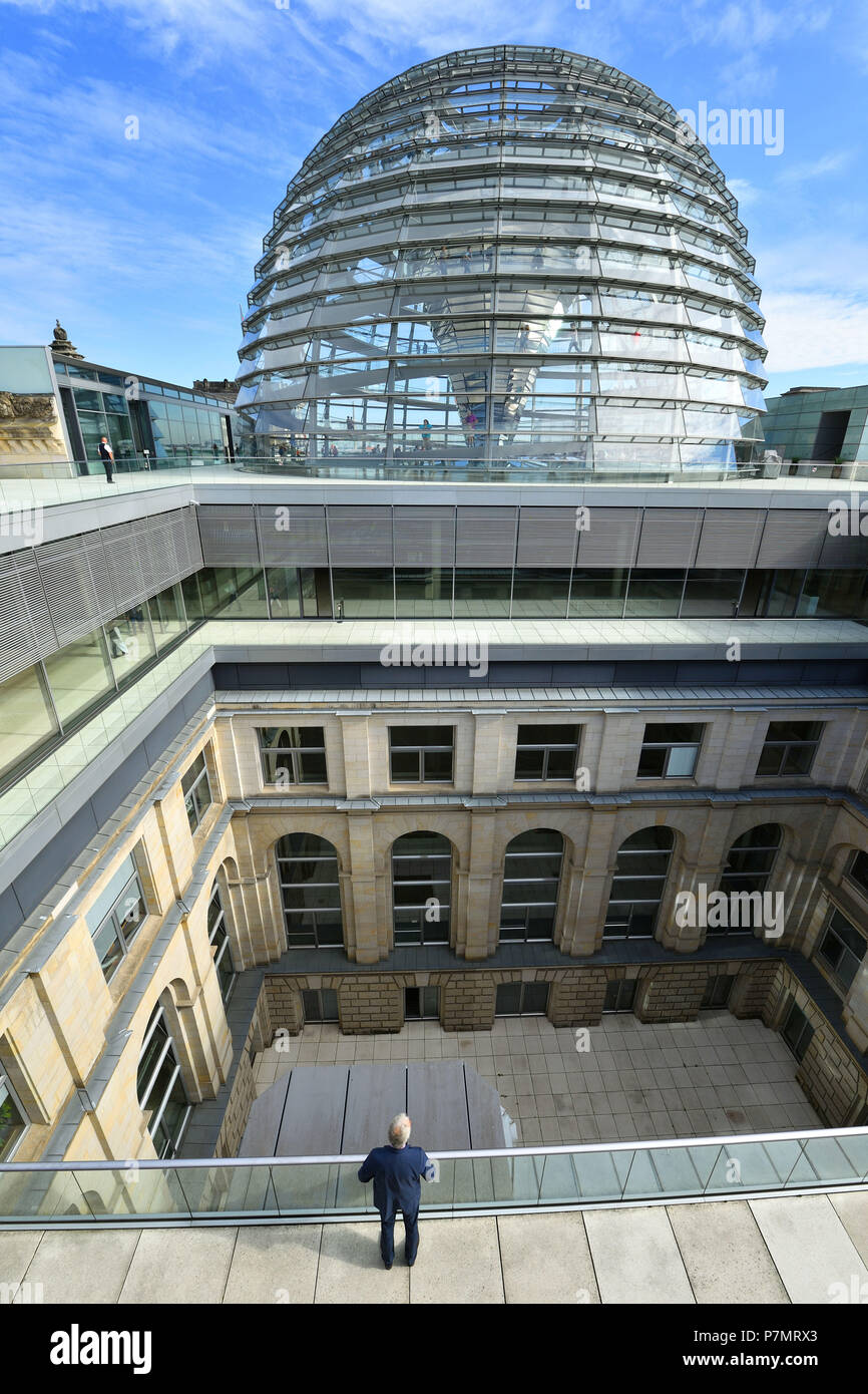 Germany, Berlin, Tiergarten district, Reichstag, Bundestag glass dome ...