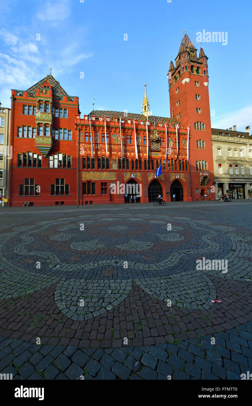 Switzerland, Basel, Marktplatz (Market square), City hall (Rathaus ...