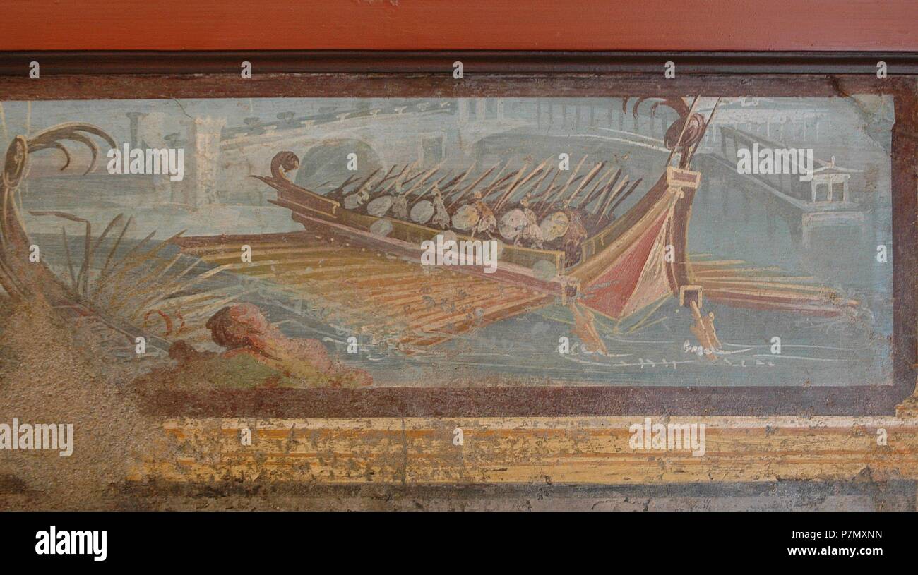 BARCO ROMANO - FRESCO POMPEYANO. Location: NATIONAL MUSEUM OF ...