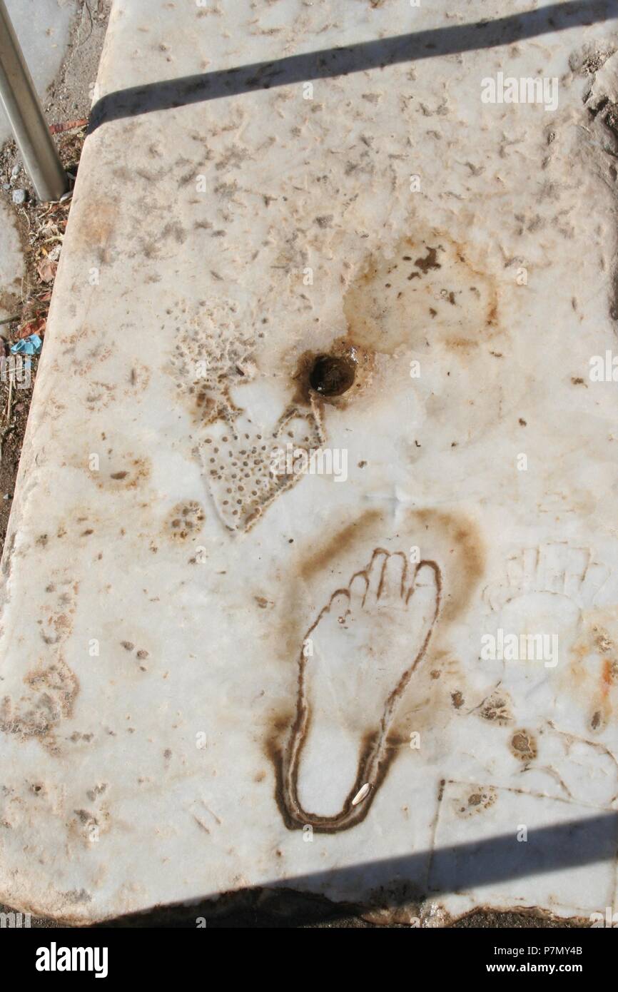 Biblical Ephesus. This footprint engraved in a road in Ancient Ephesus ...