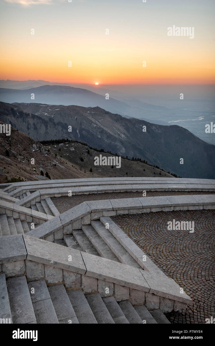 Monte Grappa, province of Treviso, Veneto, Italy, Europe, Sunrise over ...