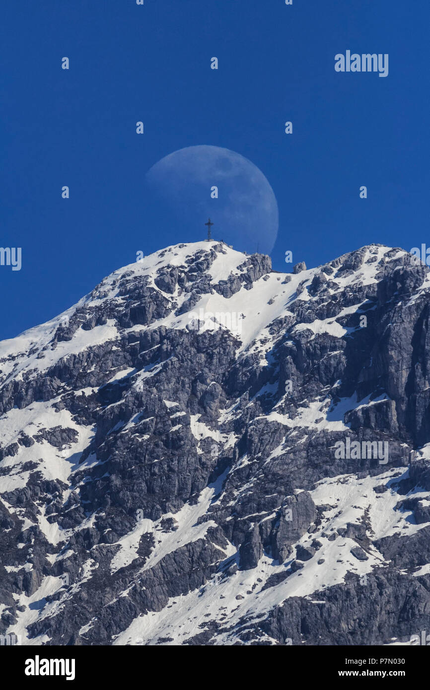 Summit of Monte Resegone mountains with and its cross and half moon ...