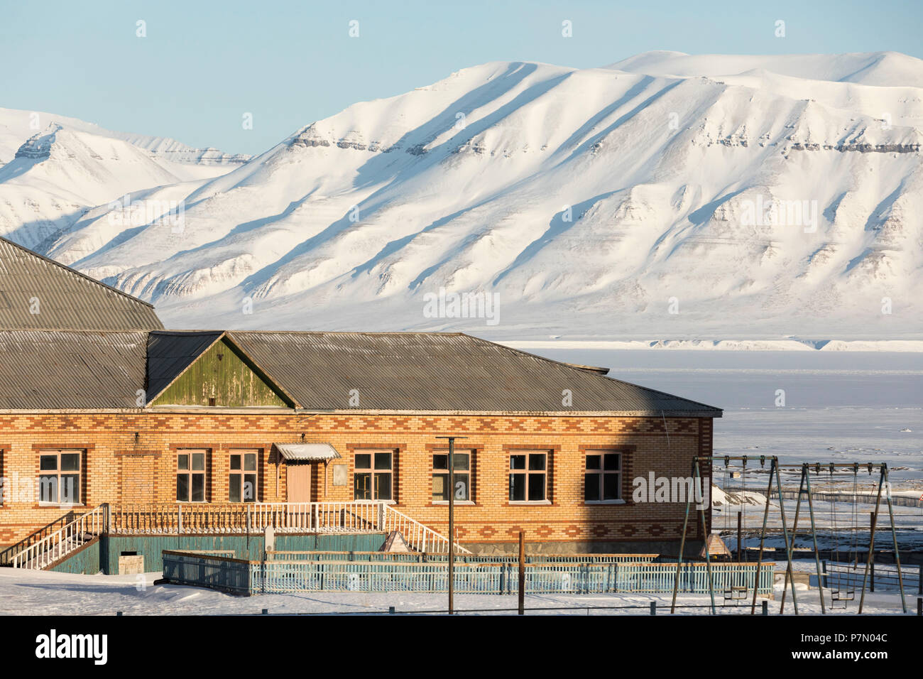 Abandoned Russian settlement of Pyramiden, Billefjorden, Spitsbergen ...
