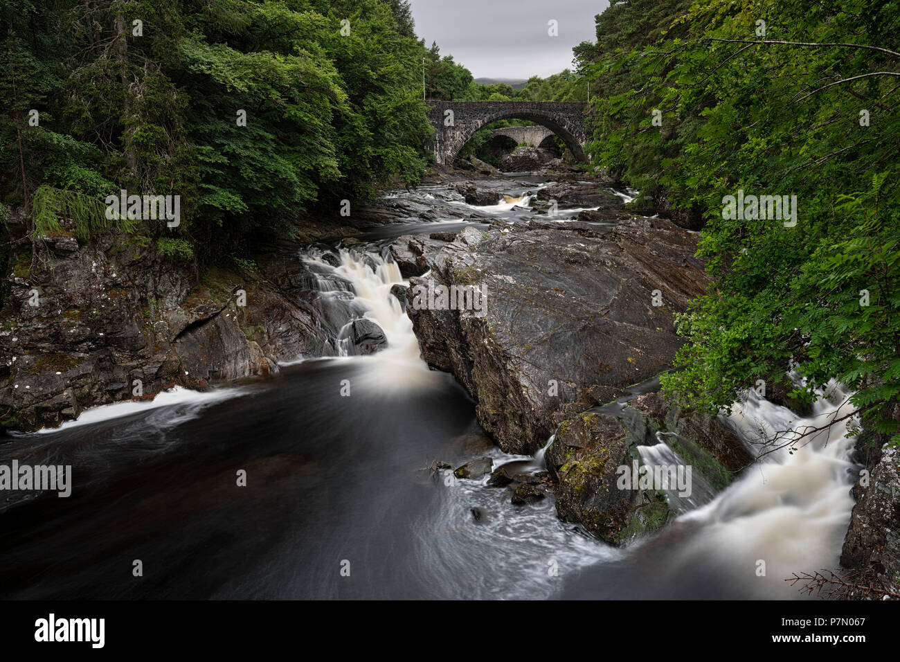 River Moriston falls, Invermoriston, Scotland, Europe Stock Photo - Alamy