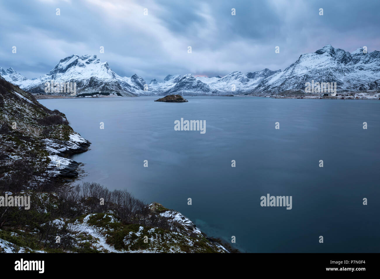 The Selfjorden, municipality of Flakstad, Lofoten Island, Norway ...
