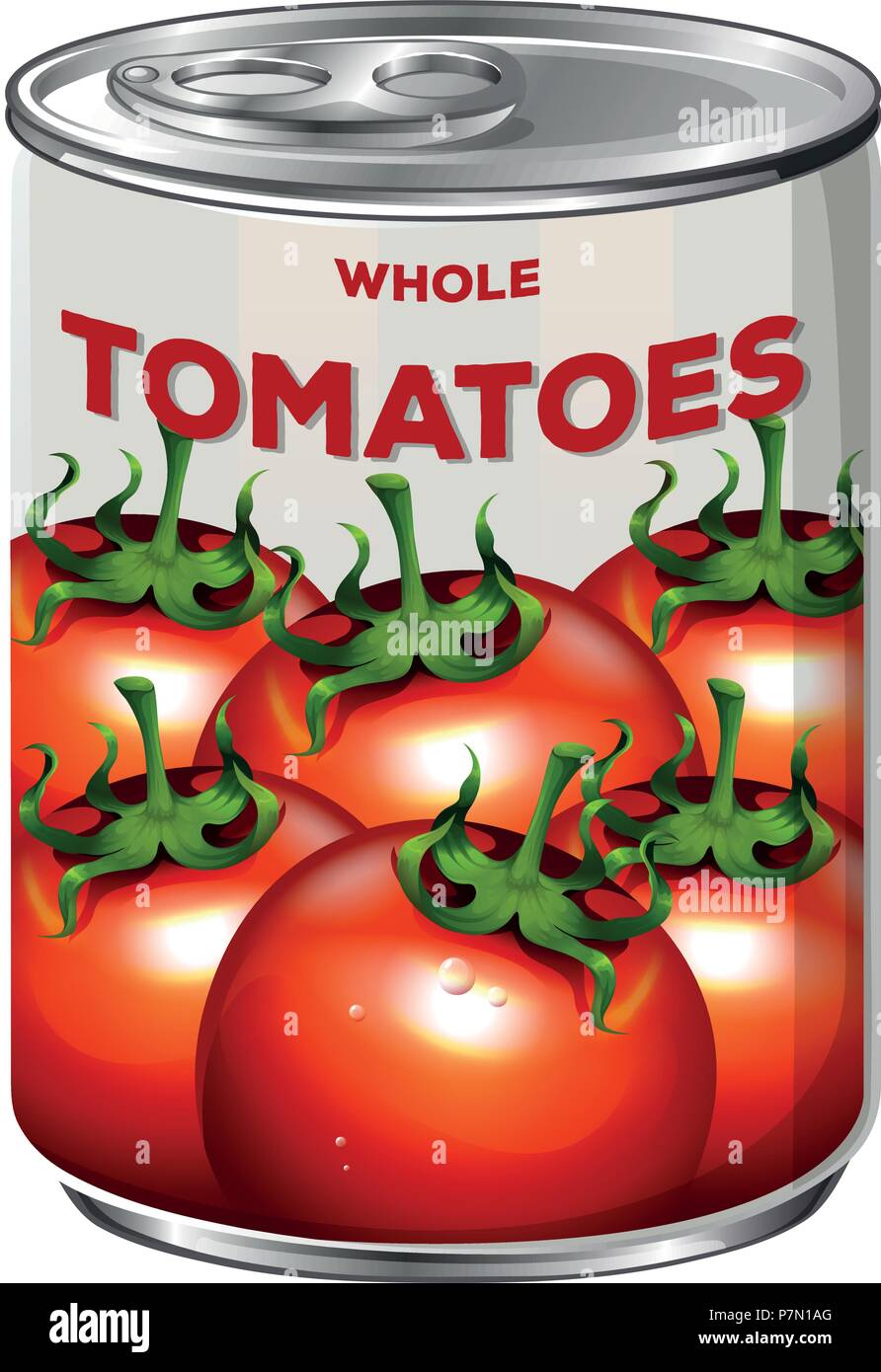 Can of whole tomatoes illustration Stock Vector Image & Art - Alamy
