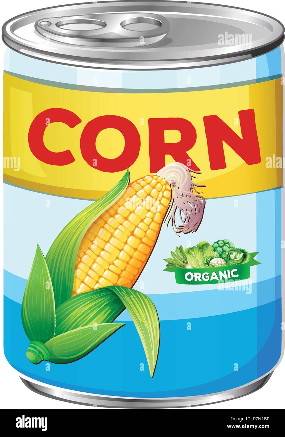 Can of organic corn illustration Stock Vector Image & Art - Alamy
