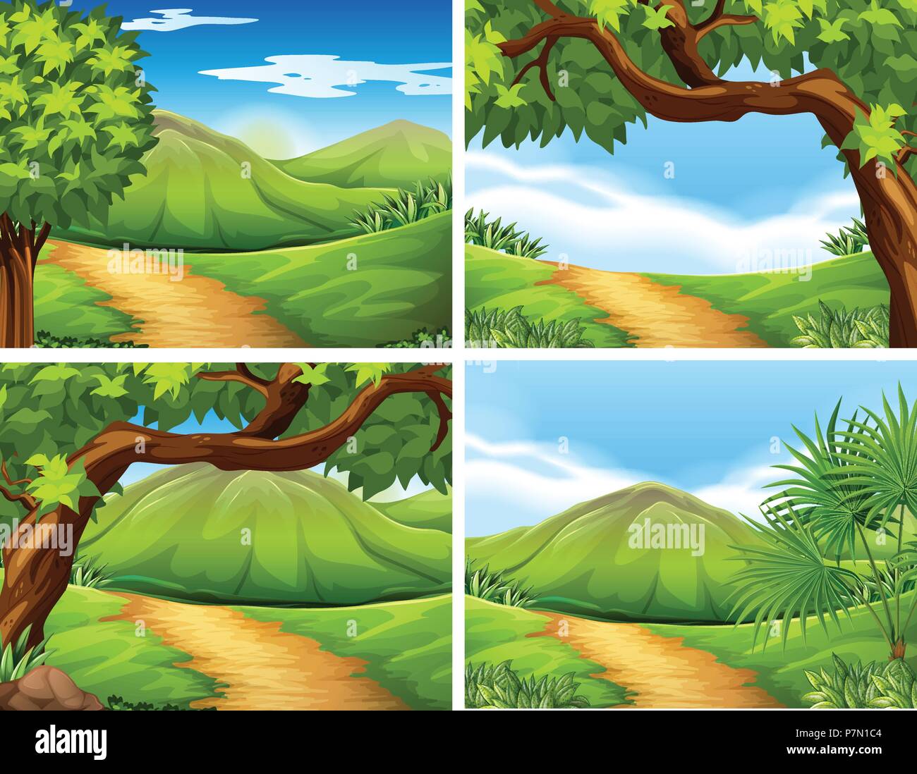 A Set of Beautiful Landscape illustration Stock Vector Image & Art - Alamy