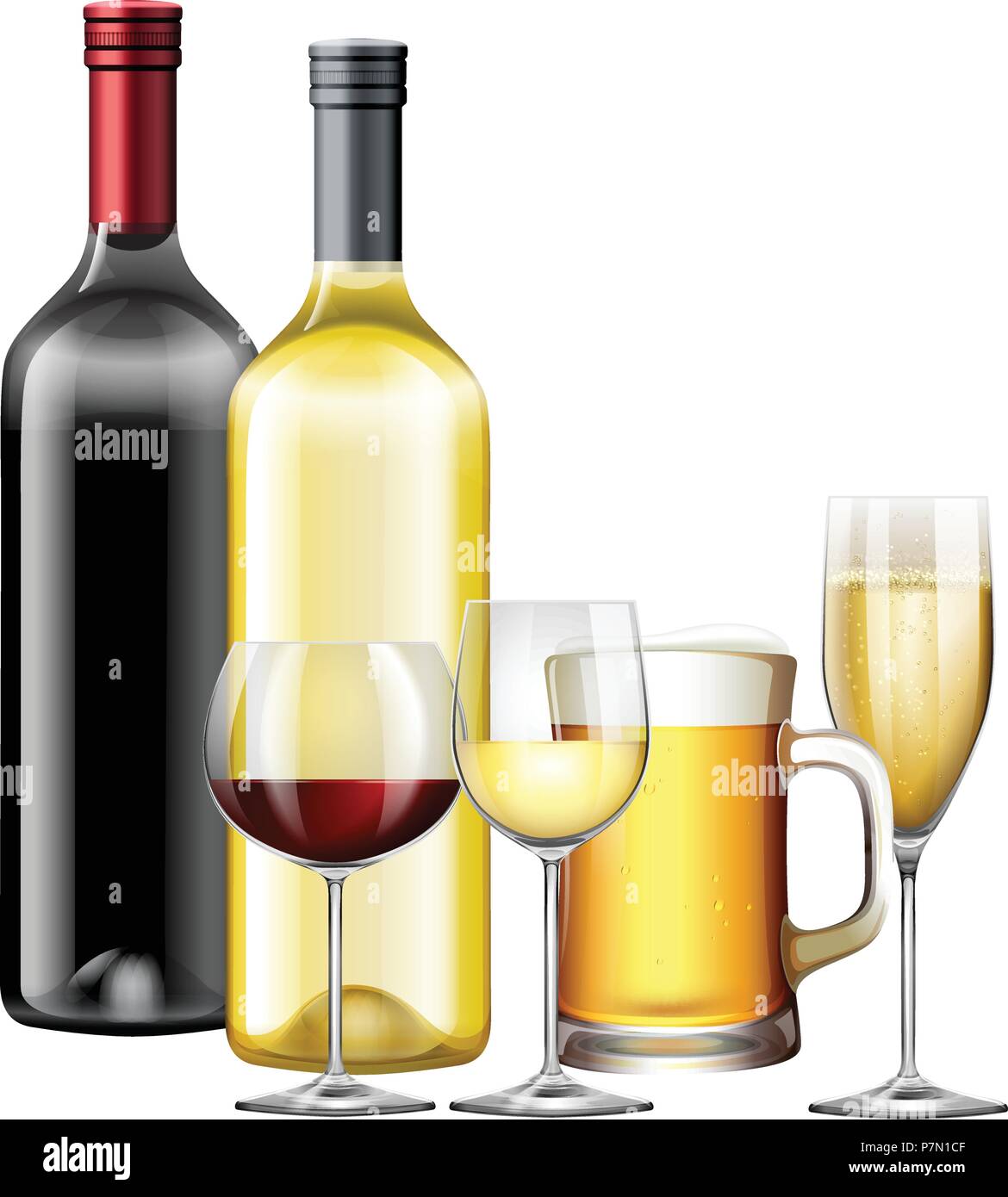 A Set of Alcoholic Beverage illustration Stock Vector Image & Art - Alamy