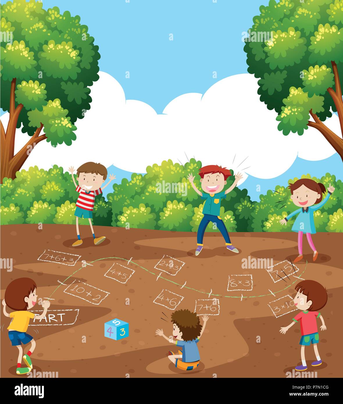 Children Playing Math Game illustration Stock Vector Image & Art - Alamy