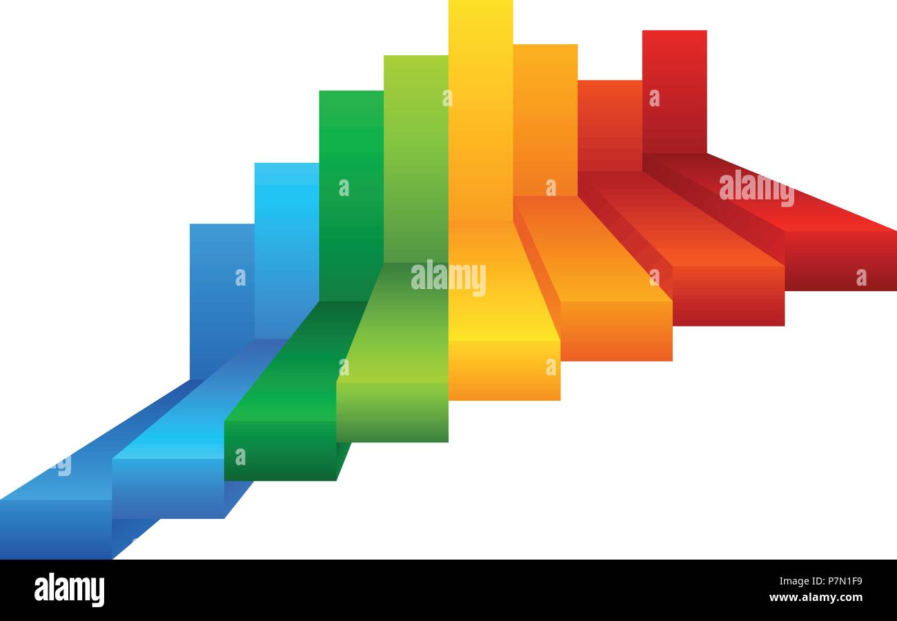 Rainbow steps infographic diagram illustration Stock Vector Image & Art ...