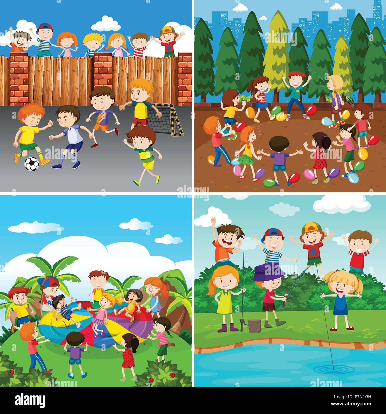 A Set of Kids and Activity illustration Stock Vector Image & Art - Alamy