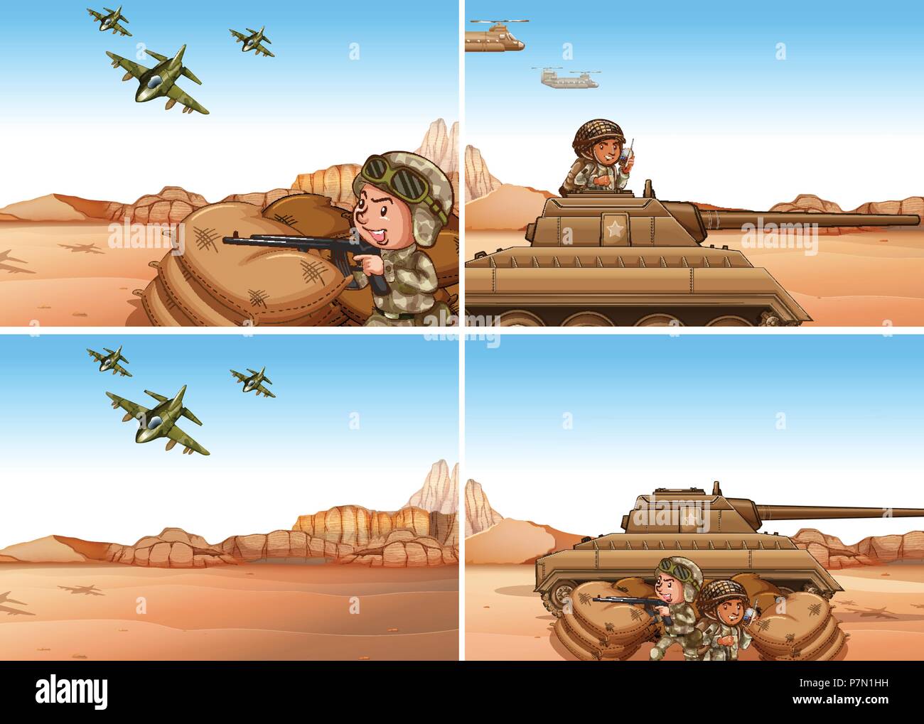 Set of army and war scenes illustration Stock Vector Image & Art - Alamy