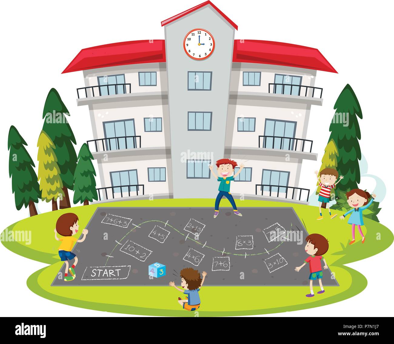 School playground Stock Vector Images - Alamy