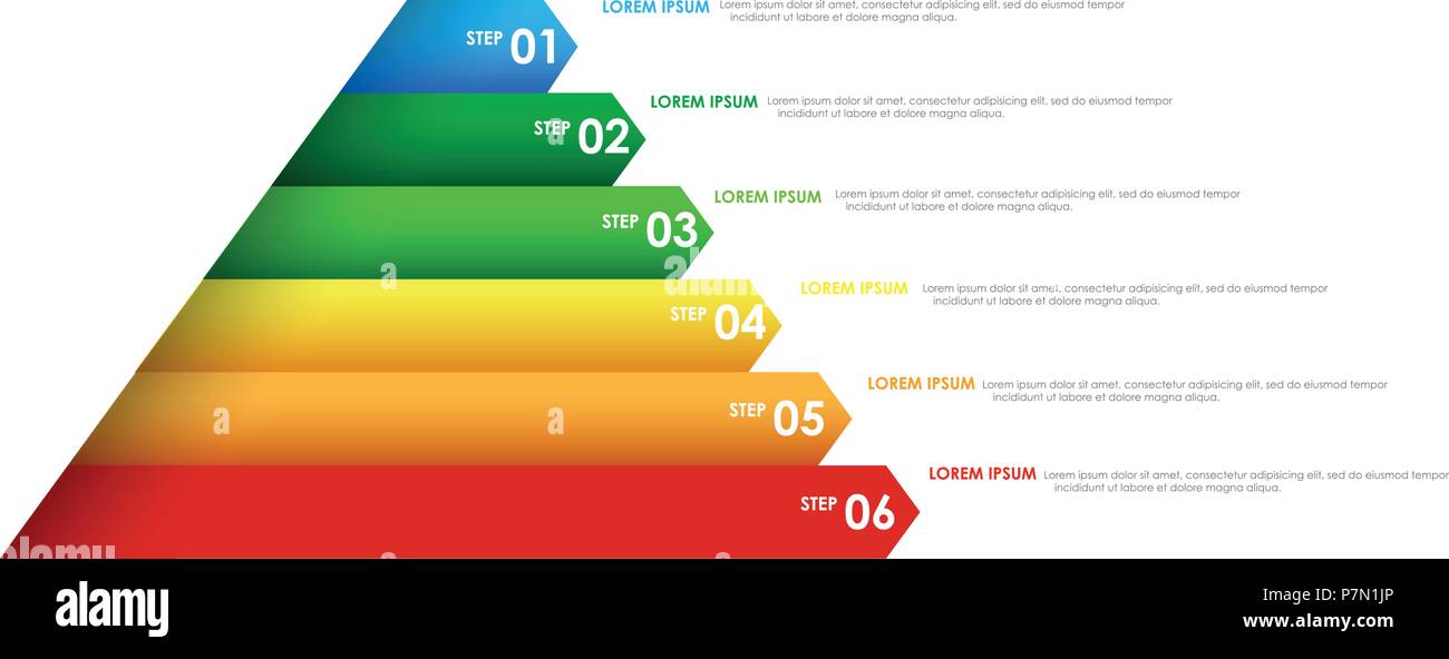 Colorful rainbow infographics pyramid illustration Stock Vector Image ...