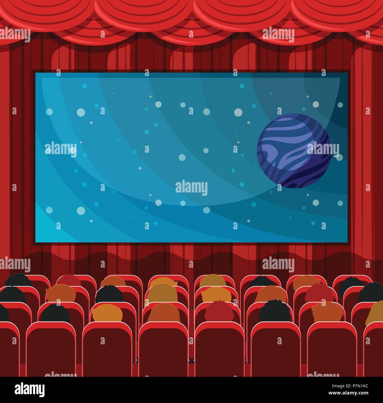 A scene of a cinema illustration Stock Vector Image & Art - Alamy
