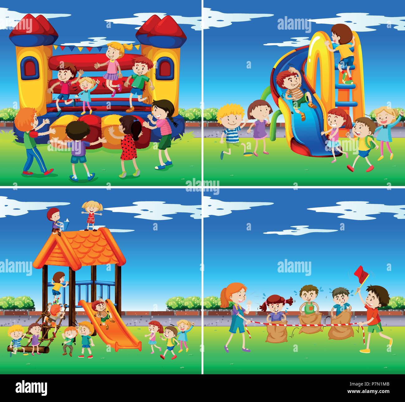 Set of children playing illustration Stock Vector Image & Art - Alamy