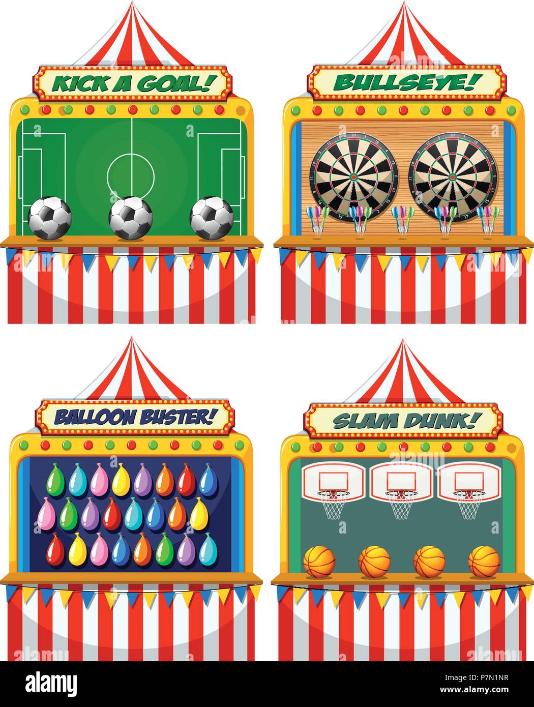A Set of Fun Fair Game illustration Stock Vector Image & Art - Alamy
