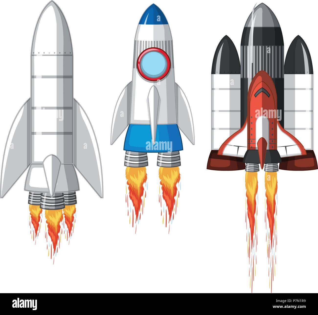 A Set of Space Rocket illustration Stock Vector Image & Art - Alamy