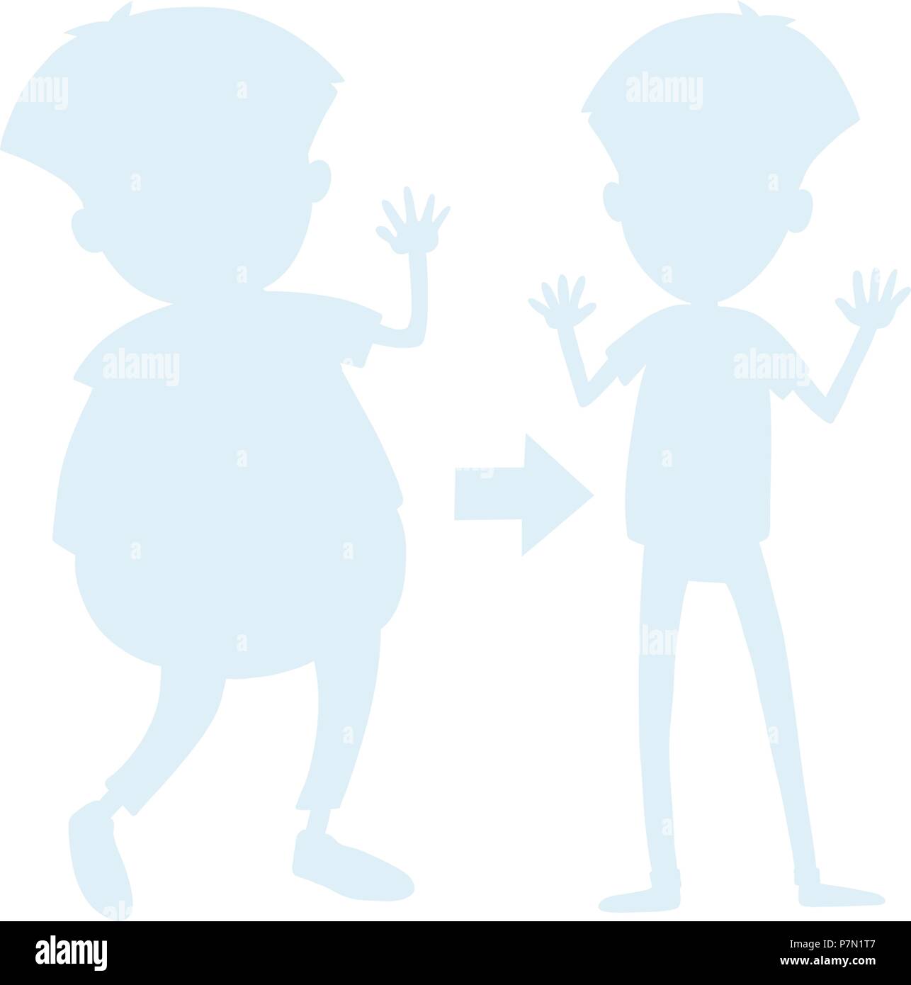 Man Body Transformation Silhouette illustration Stock Vector Image ...